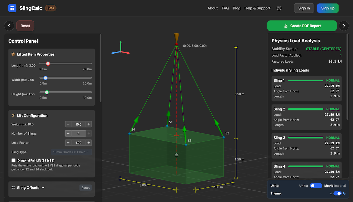 SlingCalc | 3D Rigging Load Calculator